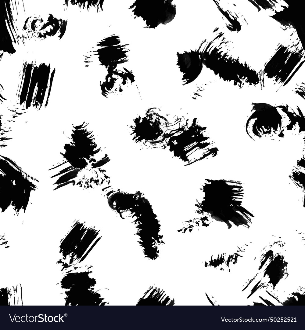 Black and white pattern with strokes of the brush Vector Image