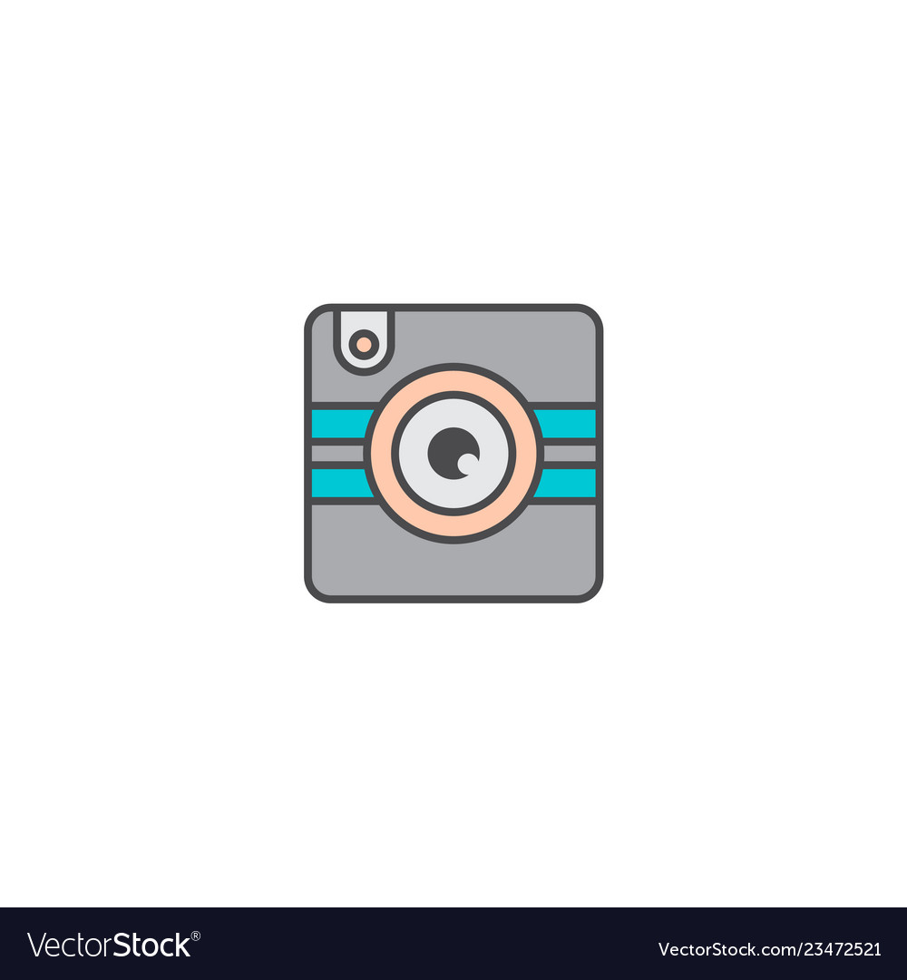 Camera photography application icon flat Vector Image