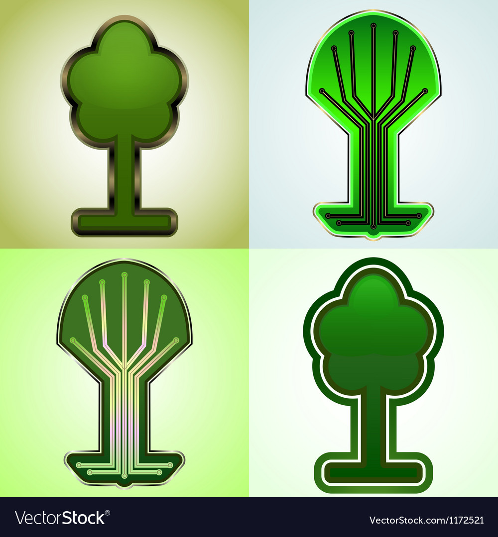 Cyber tree tags set Royalty Free Vector Image - VectorStock