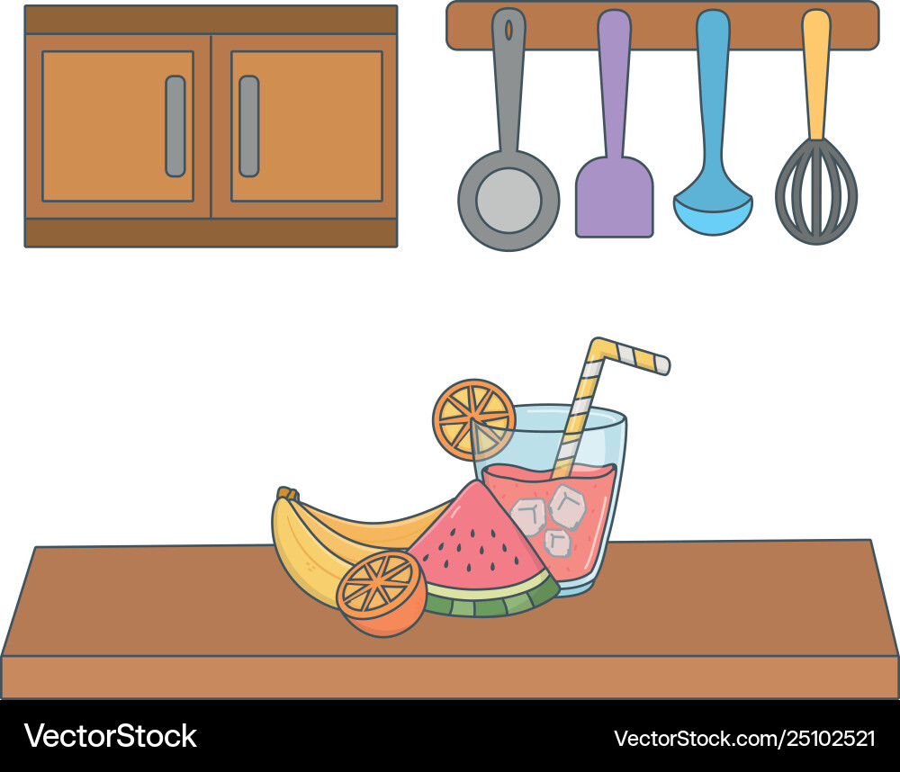 Delicious healthy meal cartoon Royalty Free Vector Image