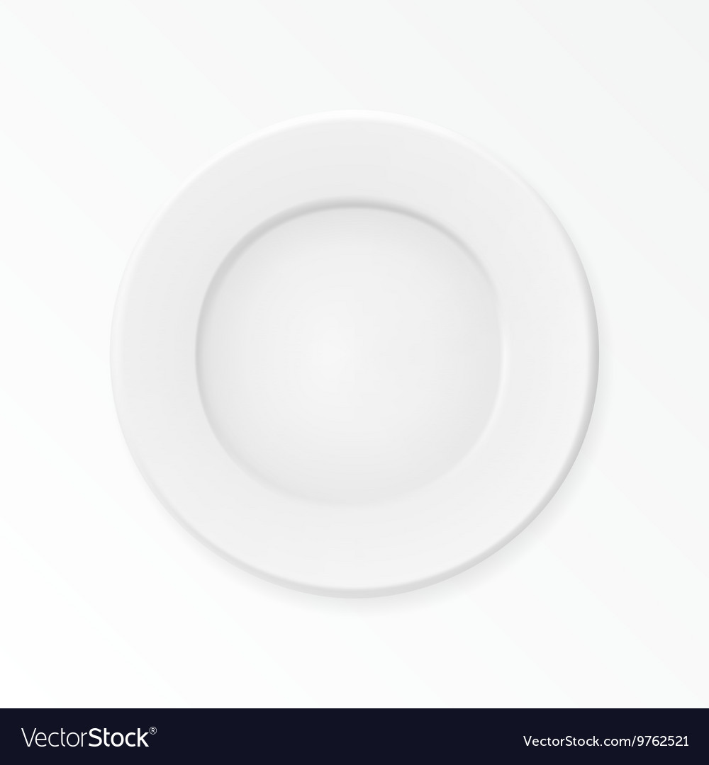 Empty plate isolated on white background Vector Image