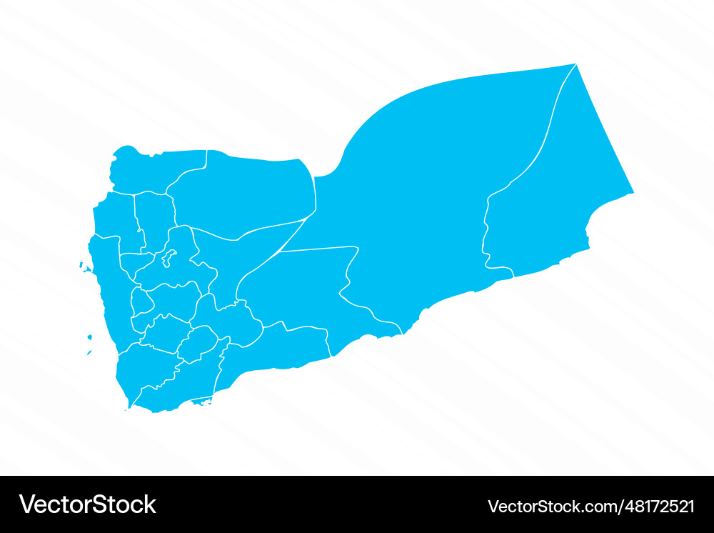 Flat design map of yemen with details Royalty Free Vector