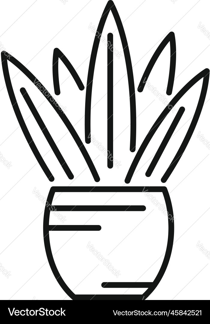 Garden planter icon outline nature pot Royalty Free Vector