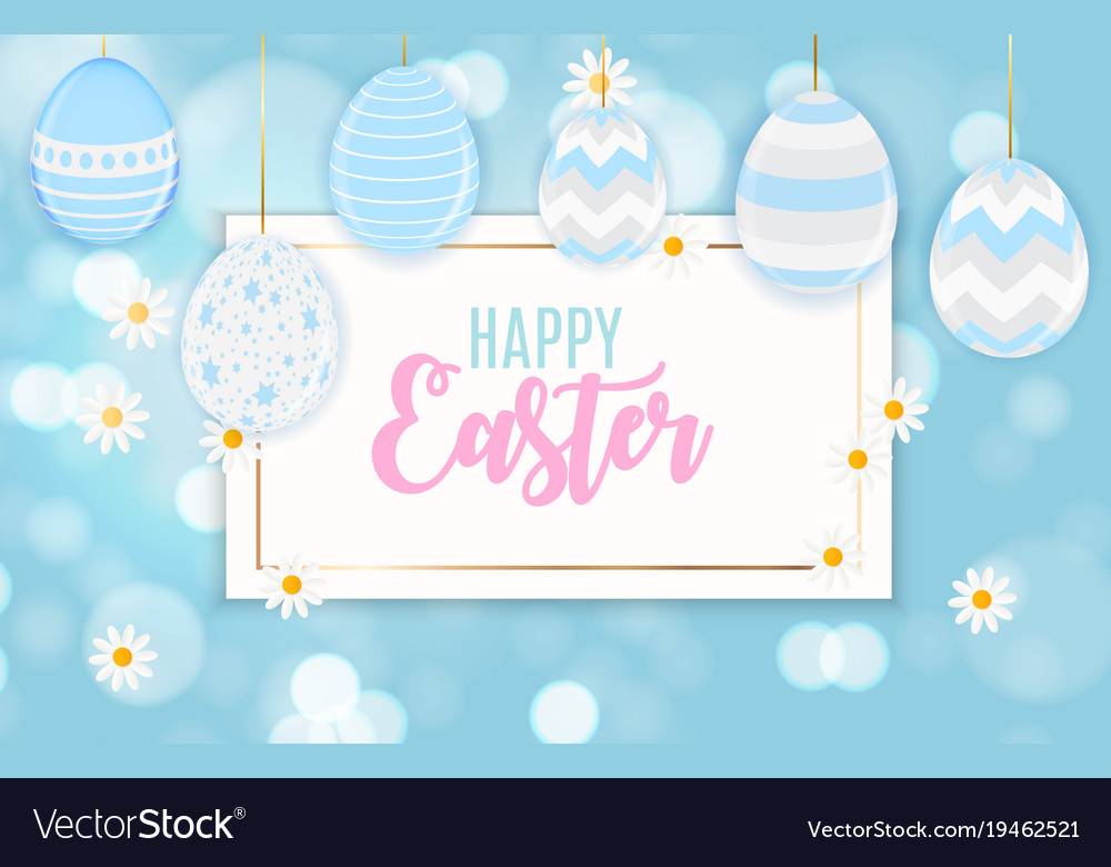 Happy easter cute background with eggs Royalty Free Vector