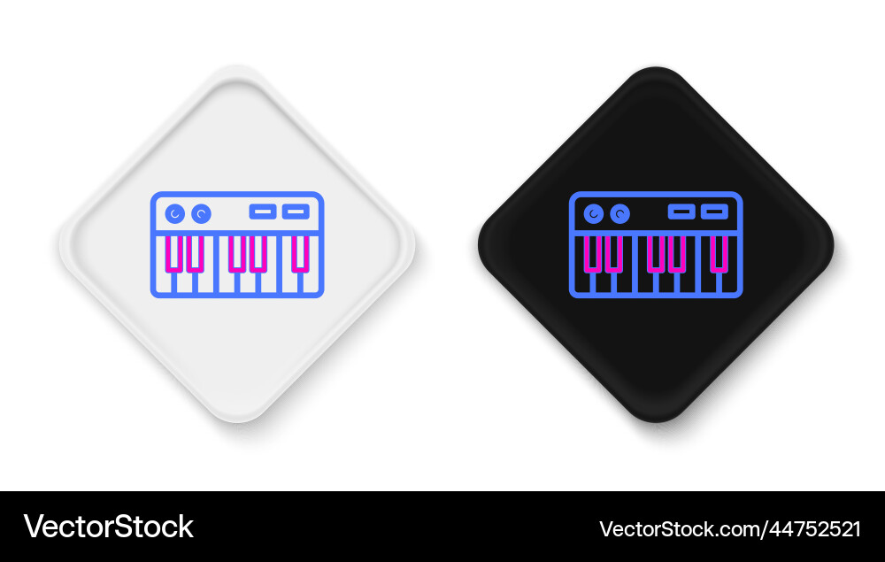 Line music synthesizer icon isolated on white Vector Image