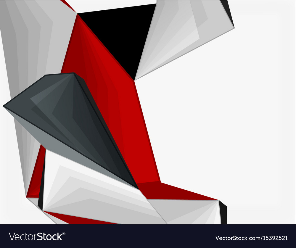 Low poly geometric 3d shape background Royalty Free Vector