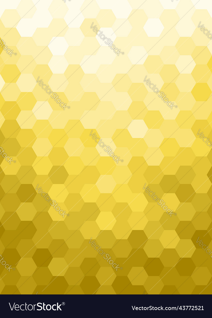 Mosaic background pattern hexagon shape yellow Vector Image