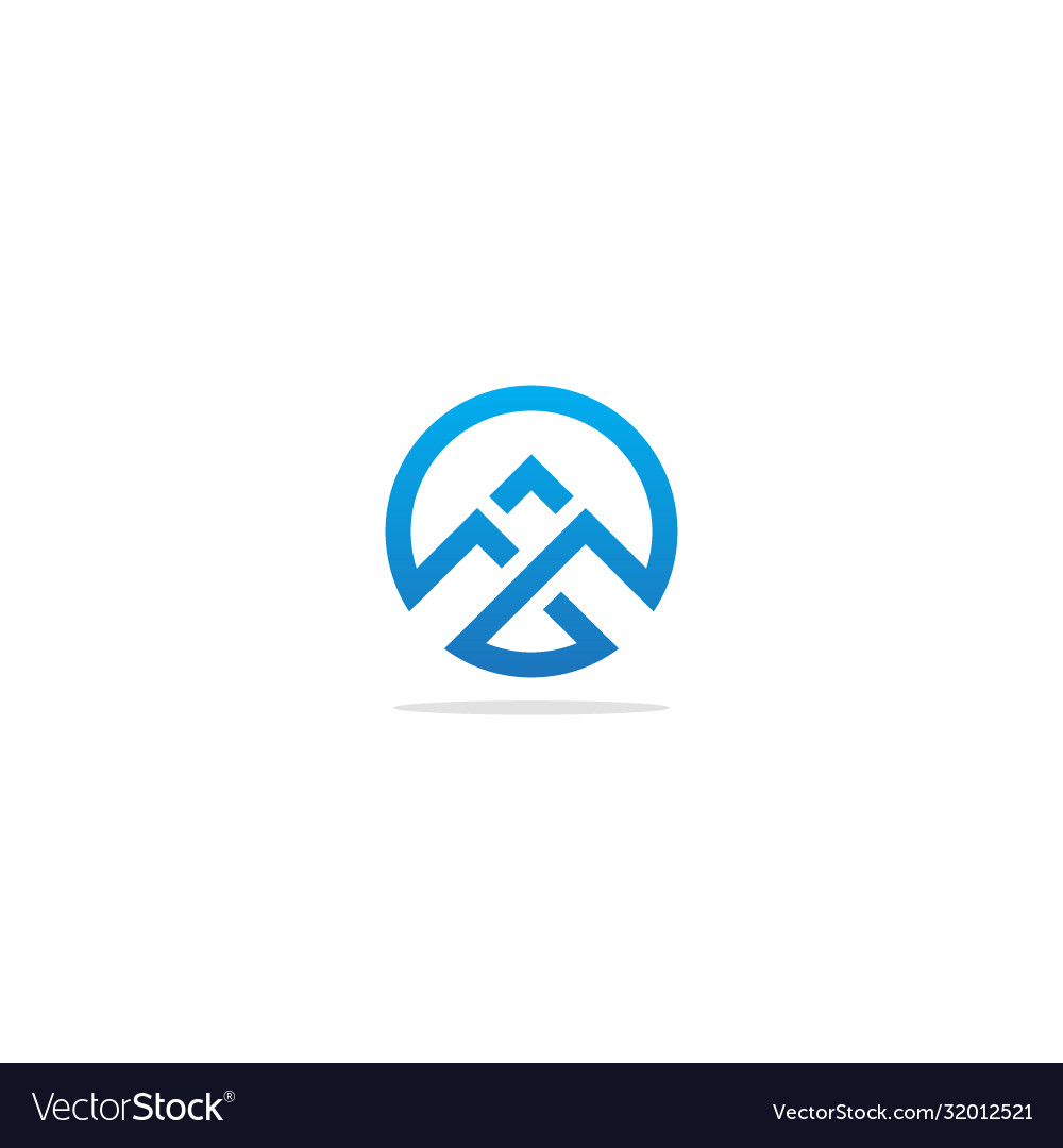 Round triangle abstract arrow logo Royalty Free Vector Image