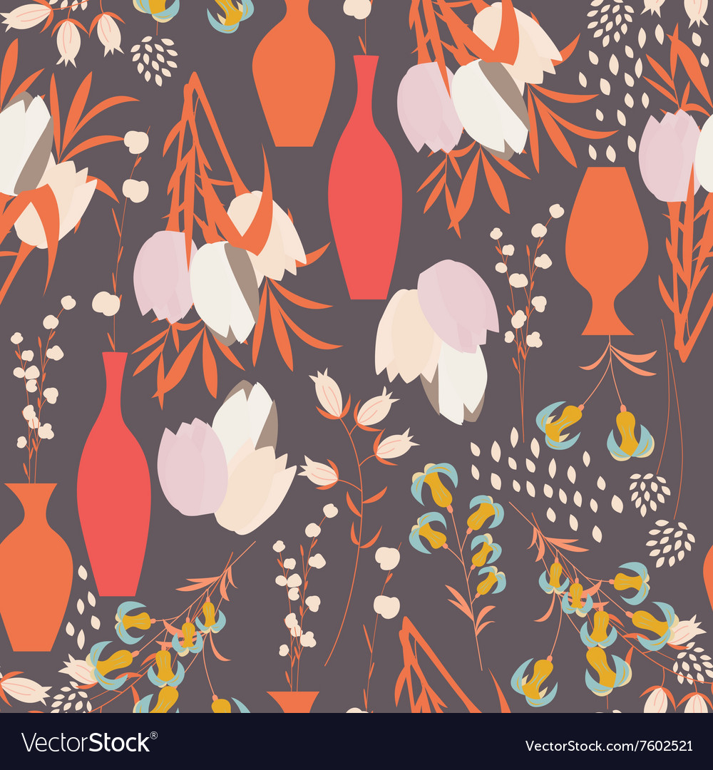 Seamless pattern with floral elements Royalty Free Vector
