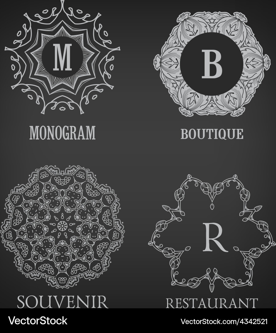 Set of luxury simple and elegant monogram designs Vector Image