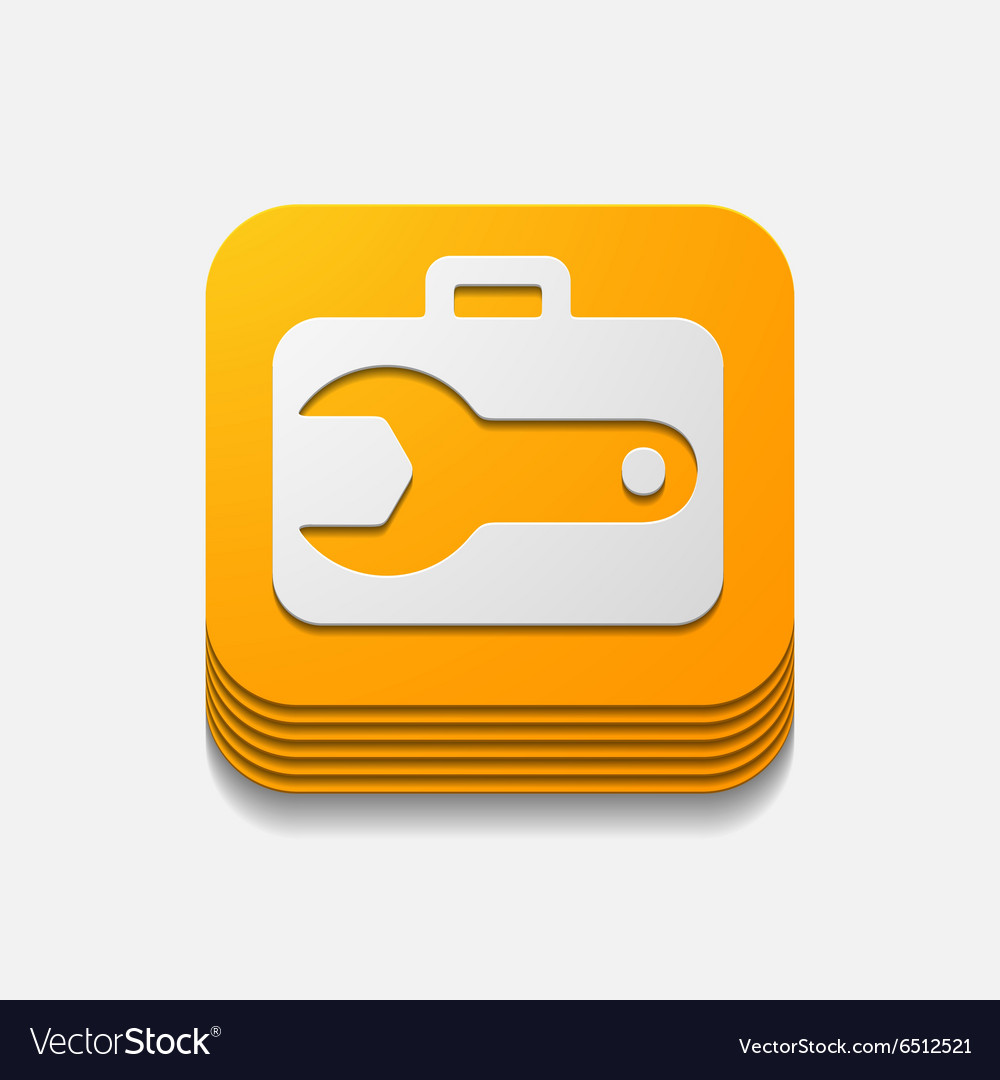 Square button wrench Royalty Free Vector Image