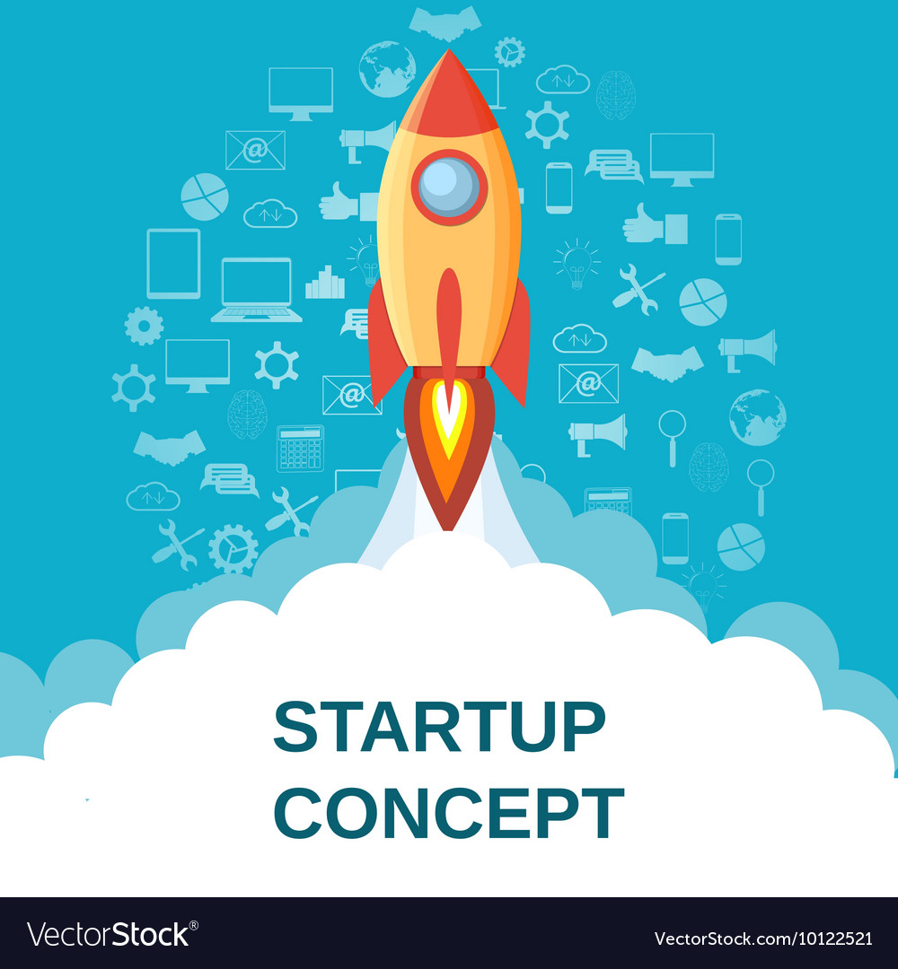 Start up concept flat style Royalty Free Vector Image