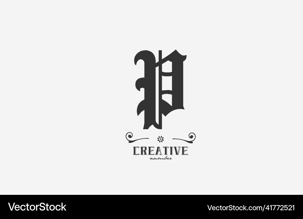 Vintage p alphabet letter logo icon design Vector Image