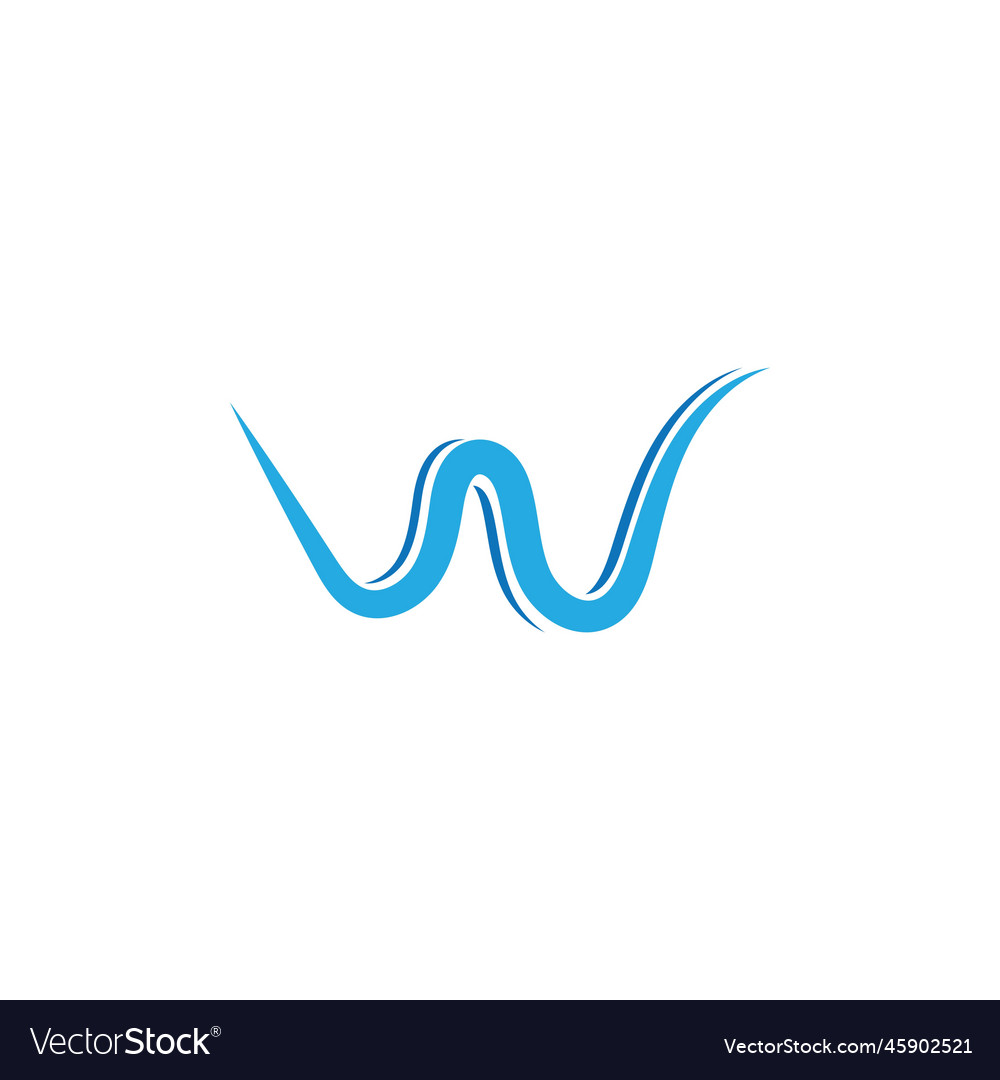 W wave logo icon template Royalty Free Vector Image