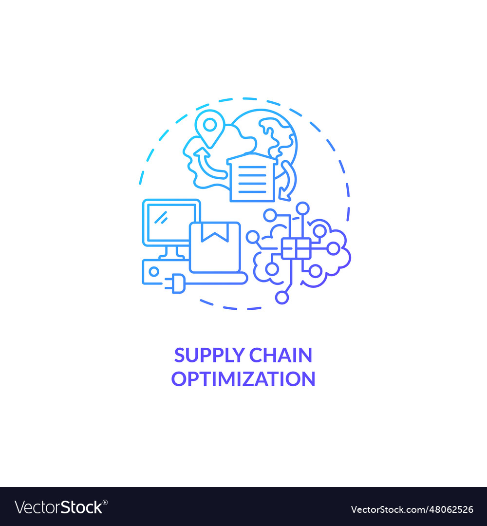 2d supply chain optimization line icon concept Vector Image