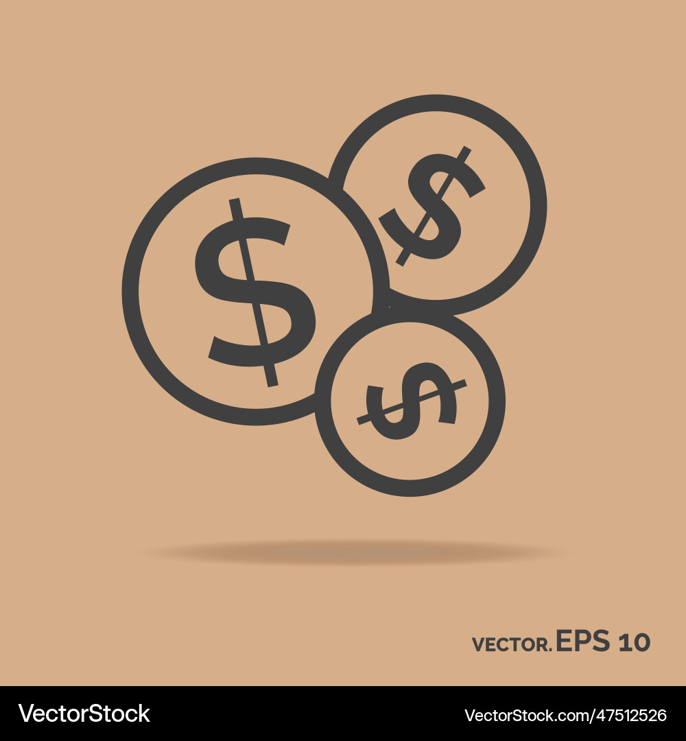 Bundle money outline icon black color Royalty Free Vector