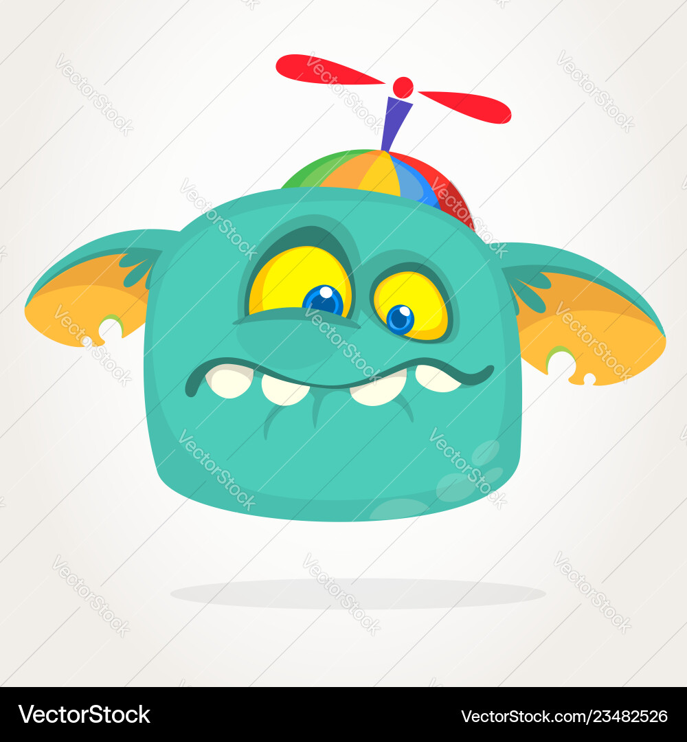 Cartoon blue baby monster Royalty Free Vector Image