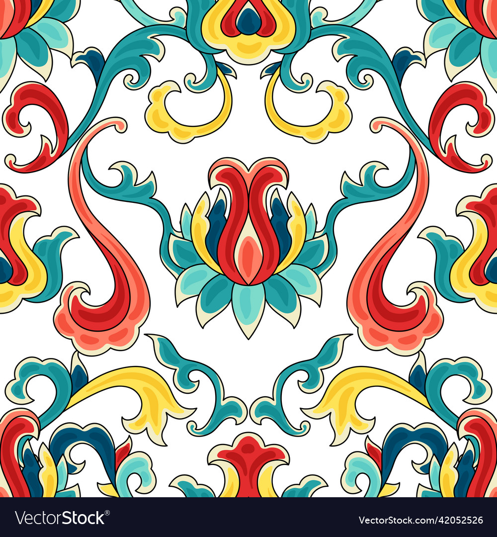Chinese traditional ceramic ornament seamless Vector Image