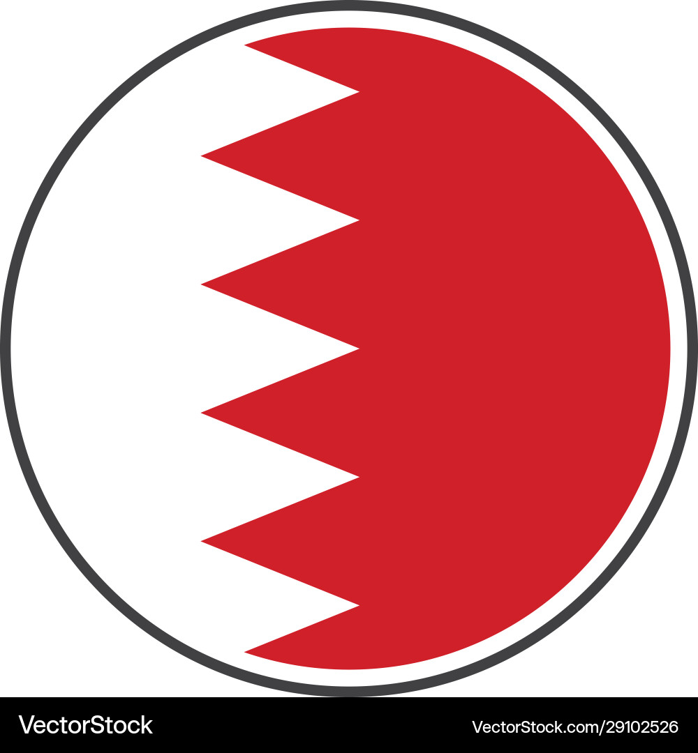 Circle bahrain flag with icon isolated on white Vector Image