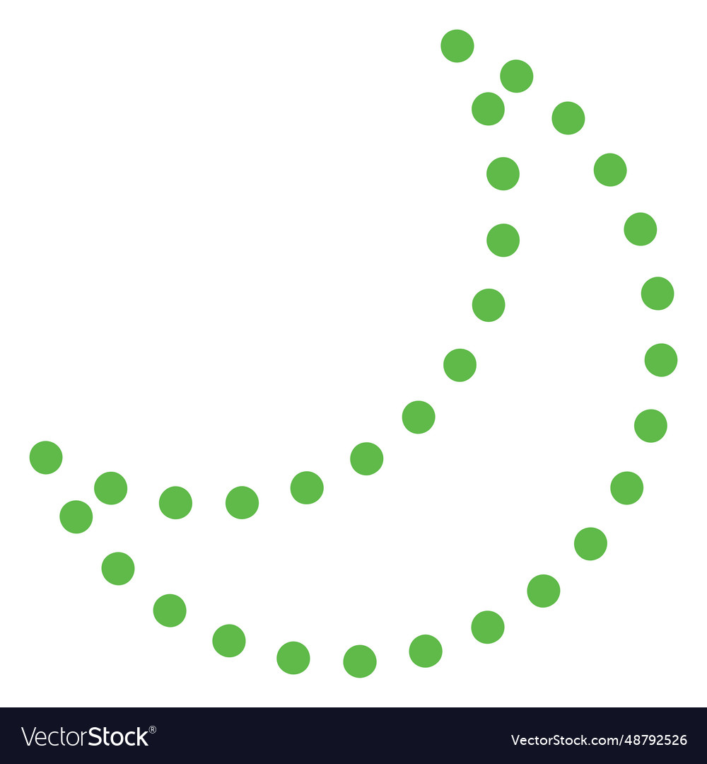 Dotted half moon shape flat Royalty Free Vector Image