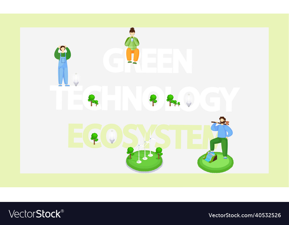 Green technology ecosystem banner eco Royalty Free Vector