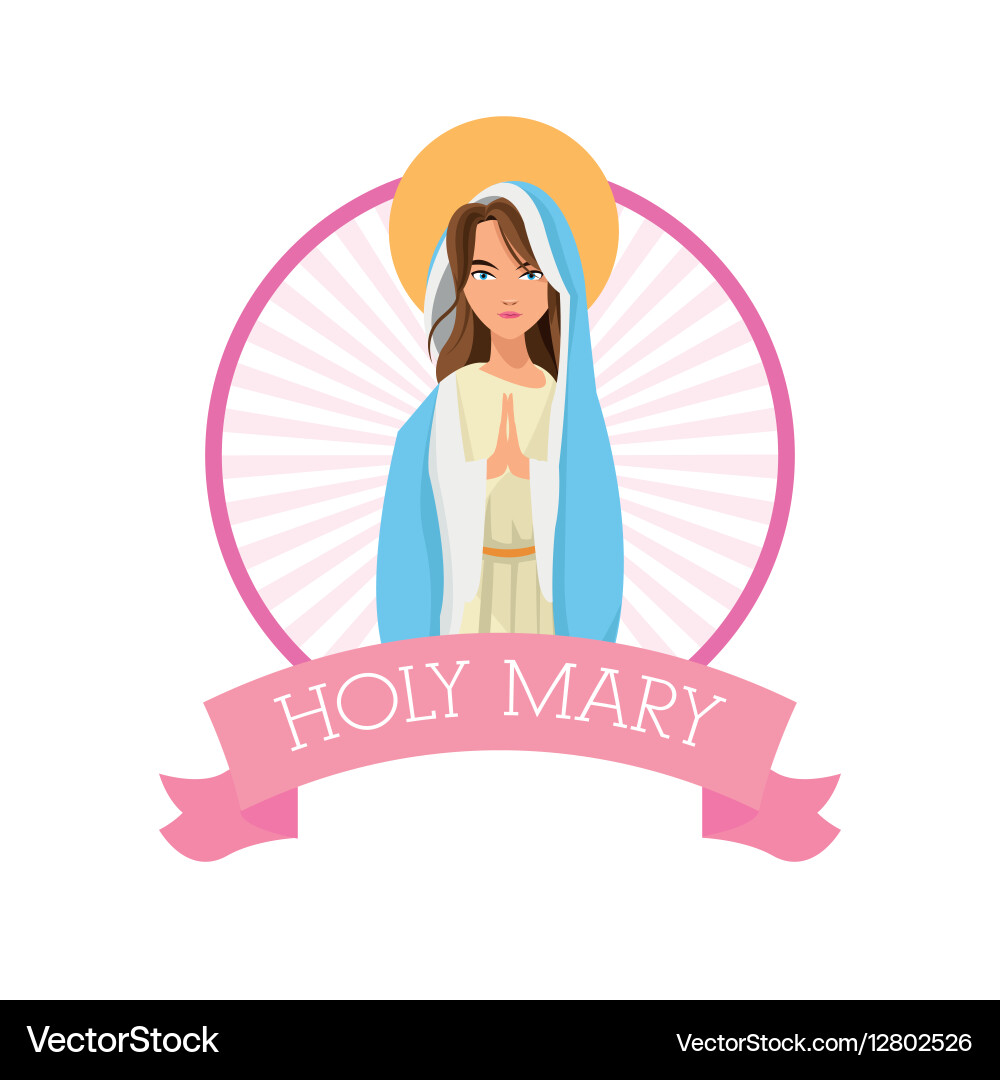 Holy mary religion icon graphic Royalty Free Vector Image