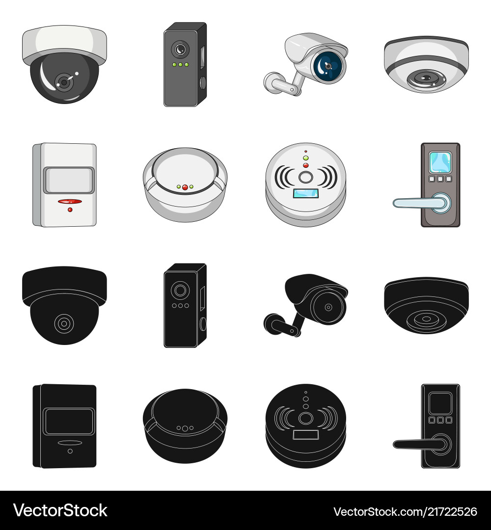 Isolated object of cctv and camera icon set Vector Image