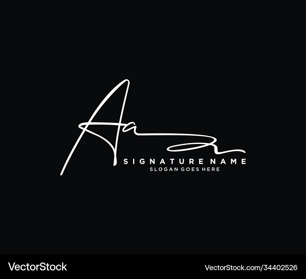 Letter aa signature logo template Royalty Free Vector Image
