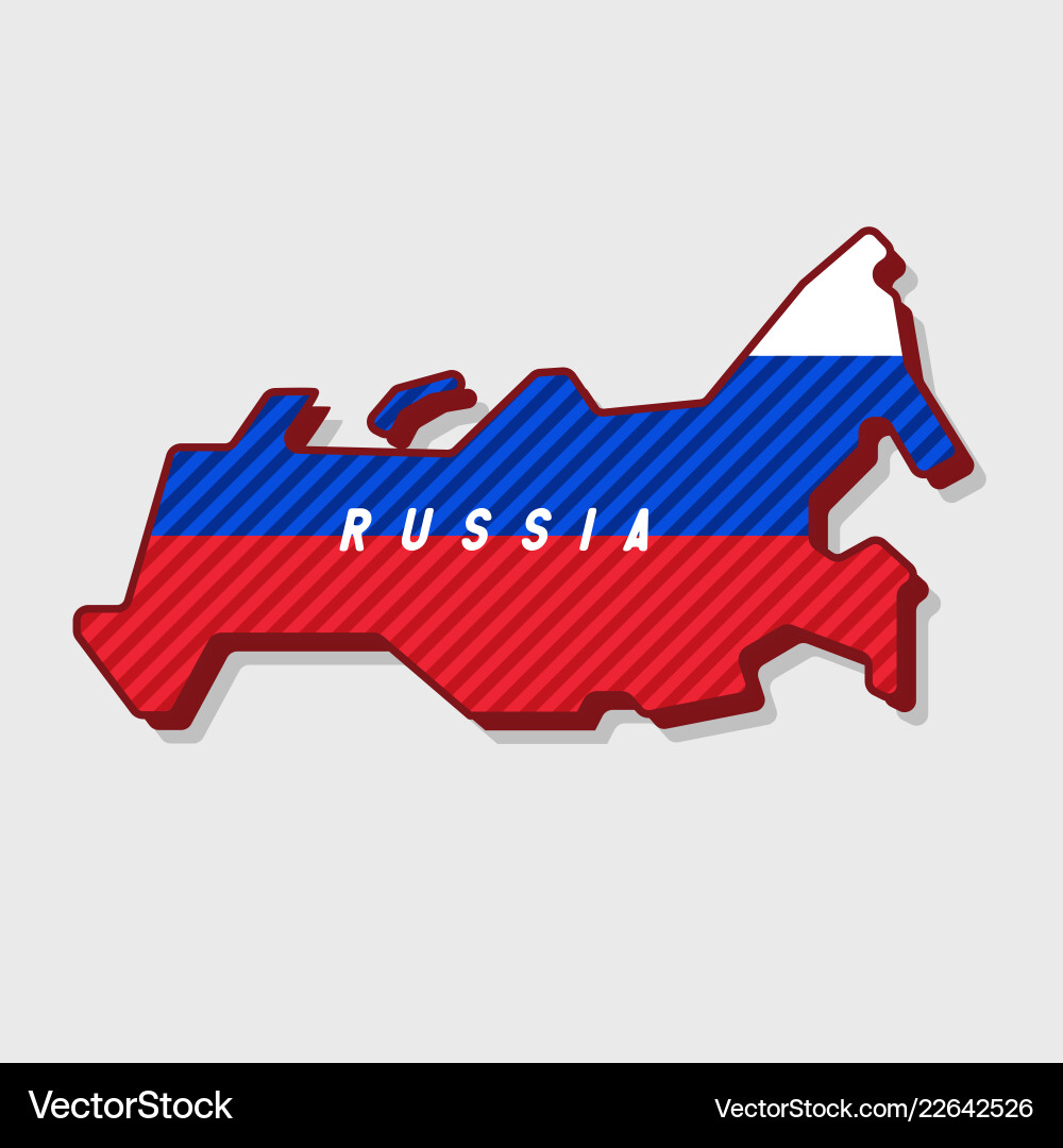 Map of russia modern 3d style Royalty Free Vector Image