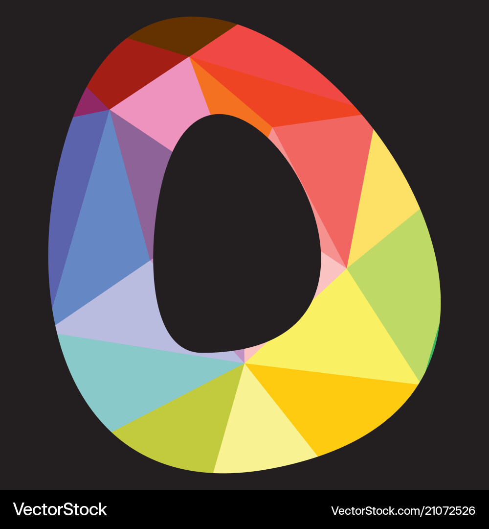 O low poly colorful alphabet letter isolated Vector Image