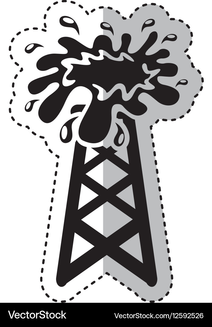 Oil tower isolated icon Royalty Free Vector Image