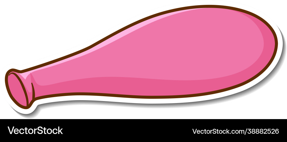 Pink balloon without air on white background Vector Image