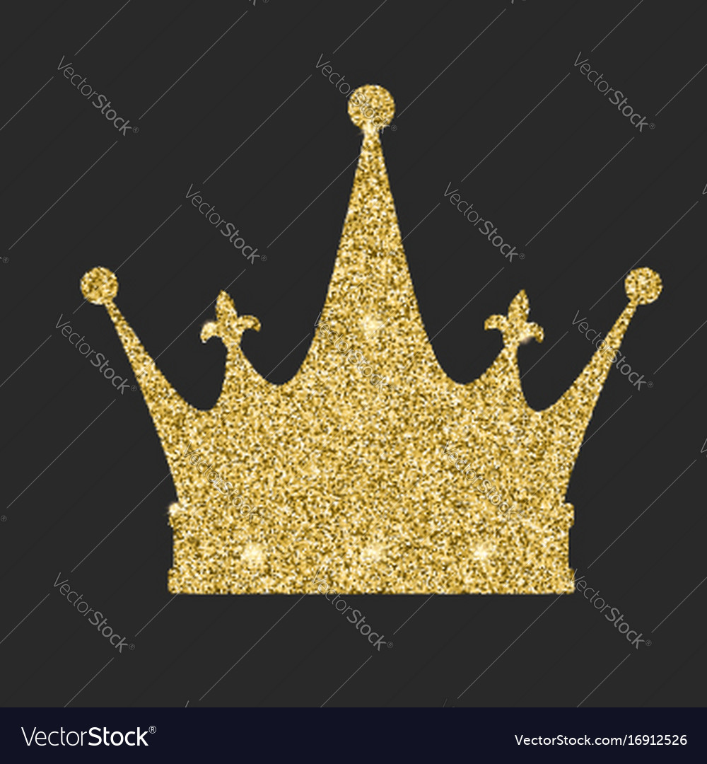 Royal crown icon with glitter effect isolated Vector Image