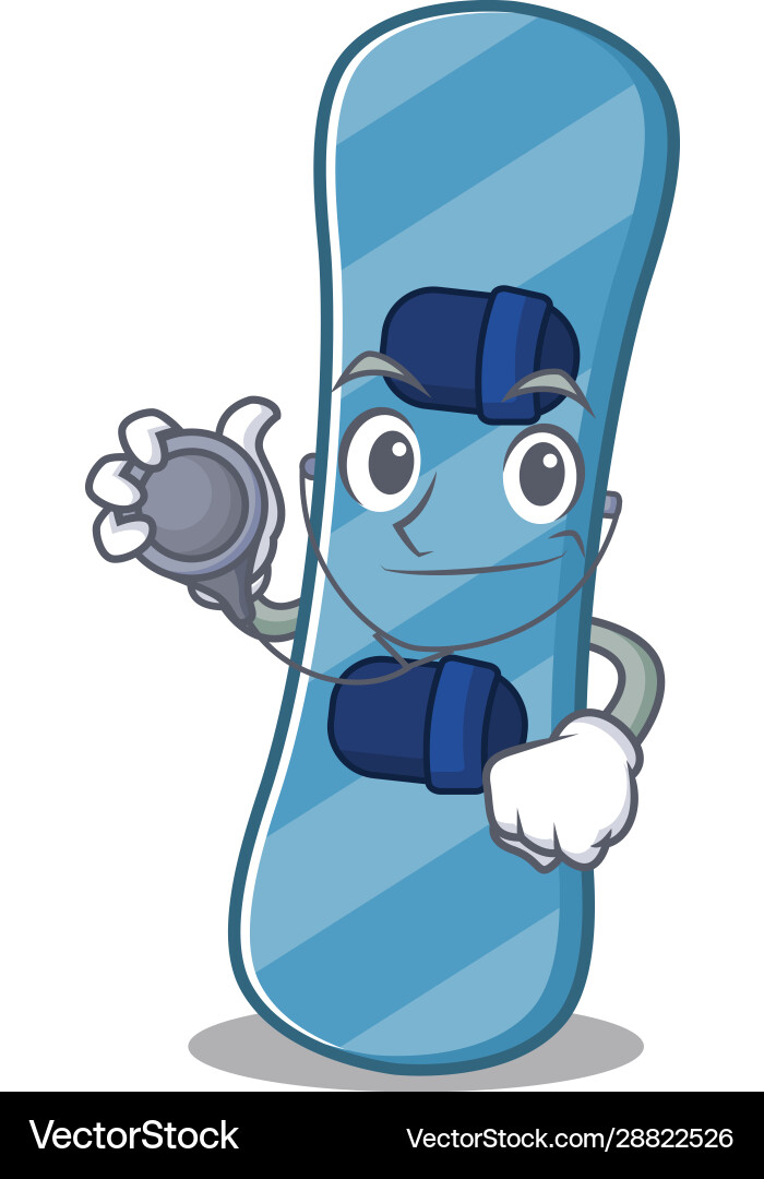 Smart and cool snowboard cartoon character Vector Image