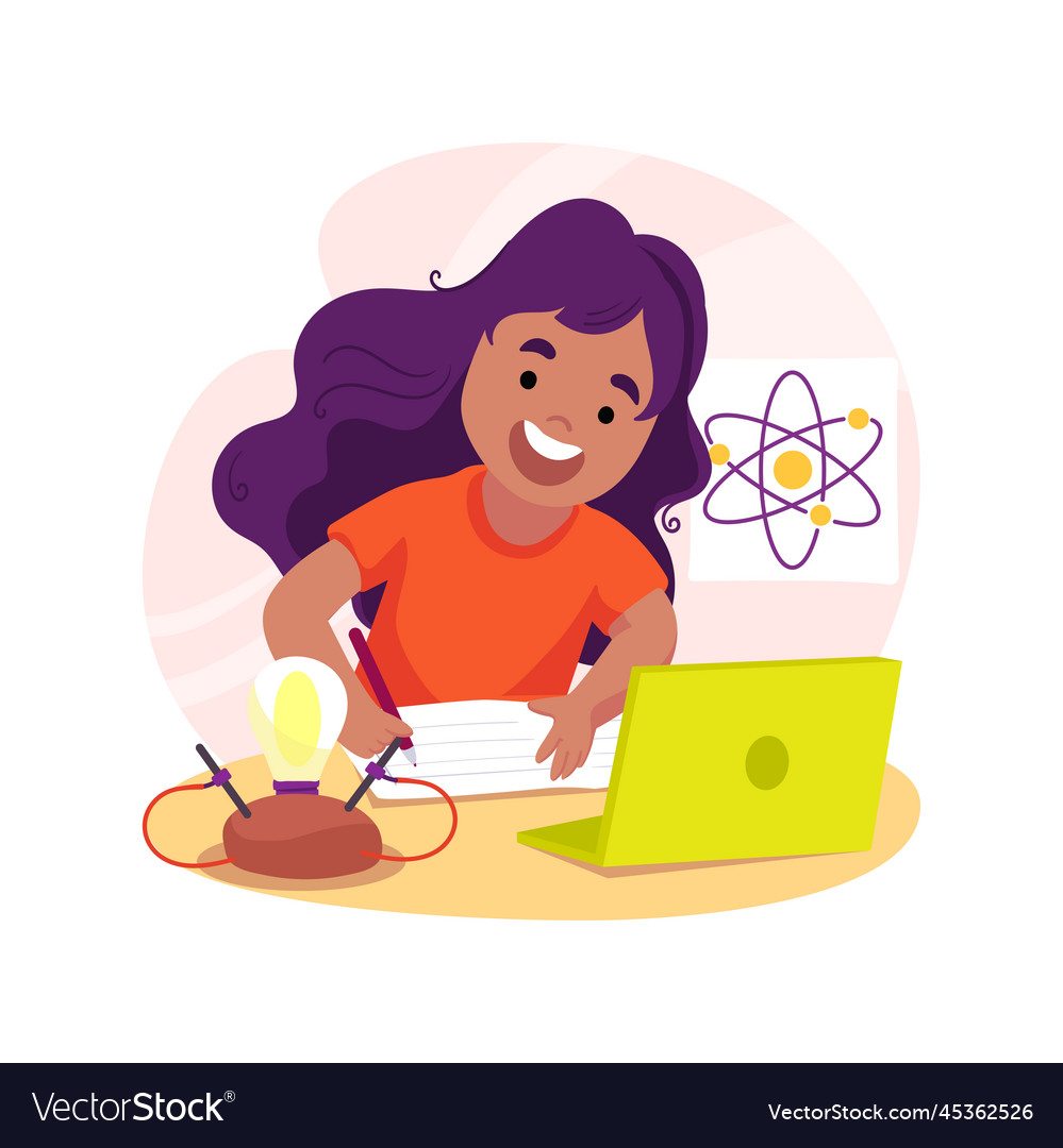 Stem online class isolated cartoon Royalty Free Vector Image