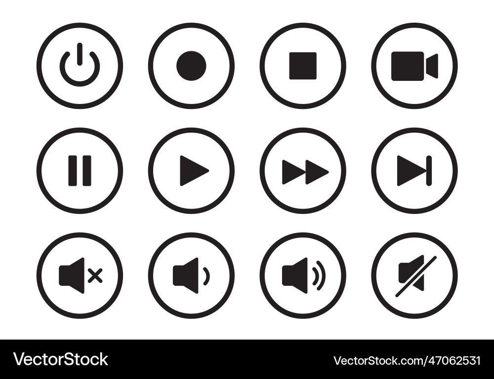 Audio video music player button icon sound Vector Image