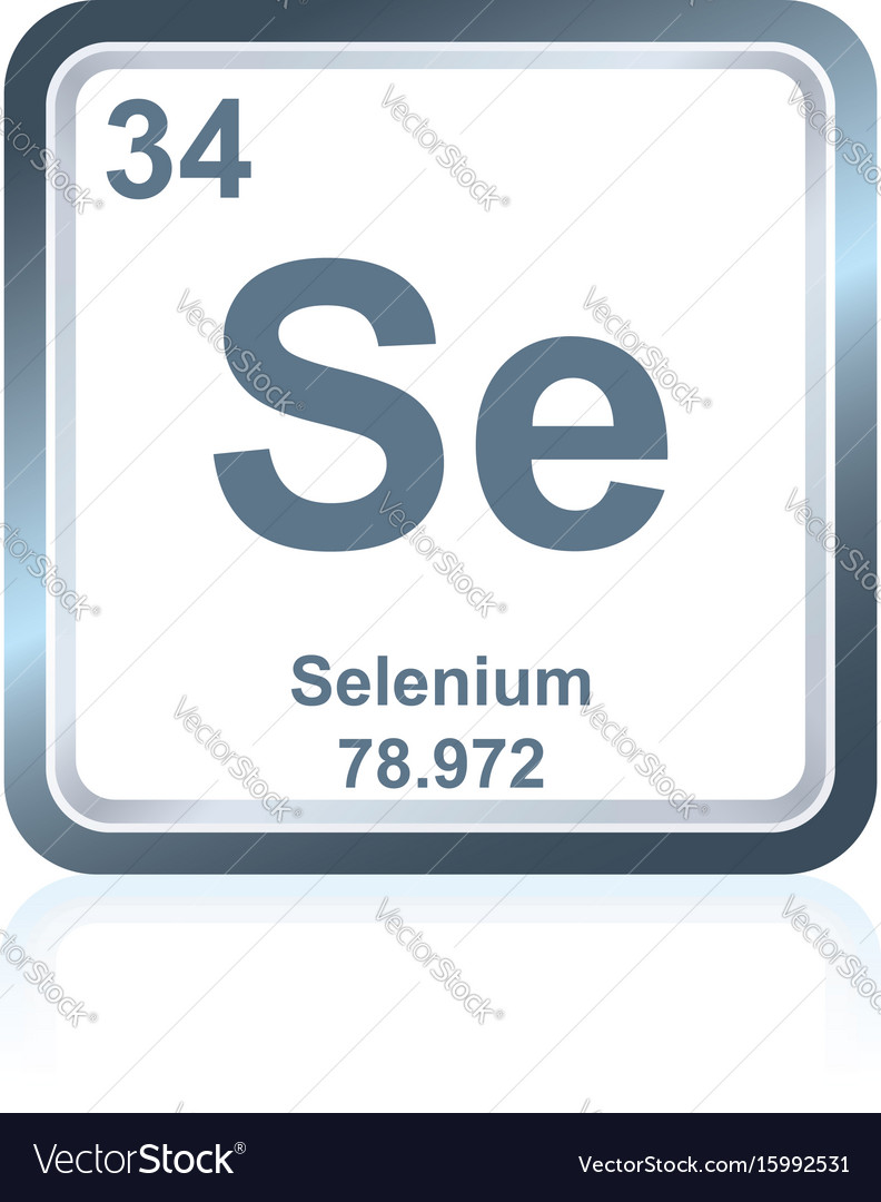 Chemical element selenium from periodic table Vector Image