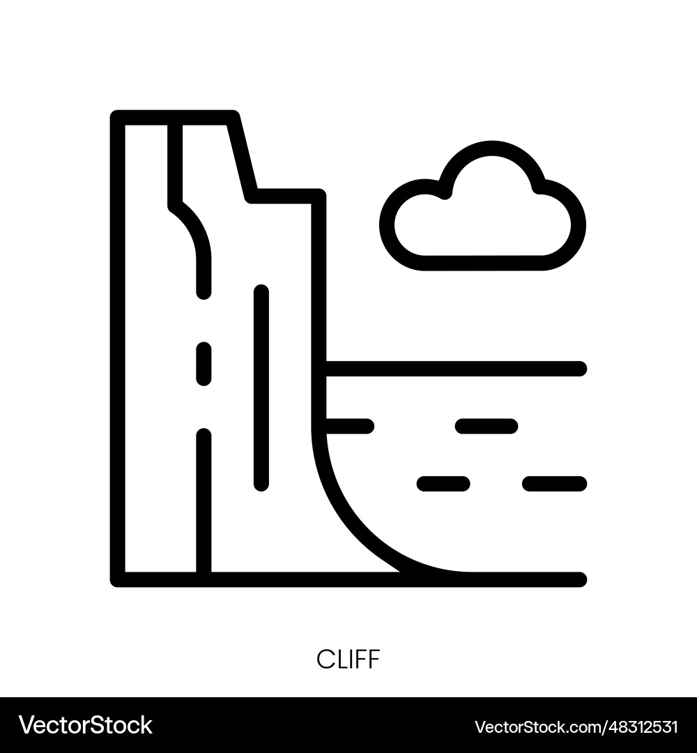 Cliff icon line art style design isolated Vector Image