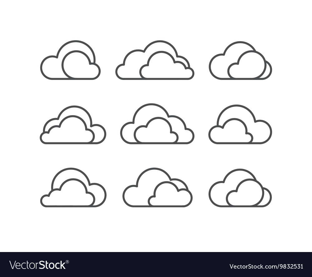 Cloud icon set Royalty Free Vector Image - VectorStock