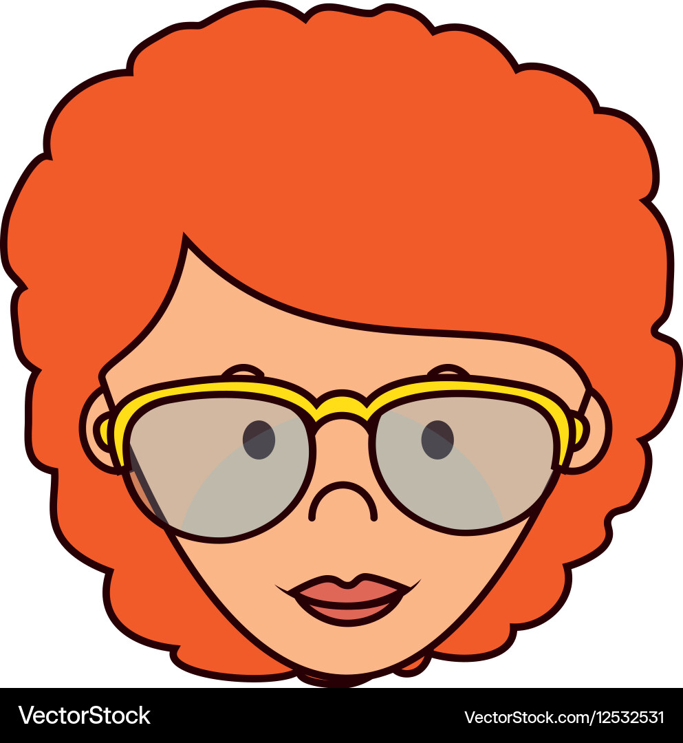 Cute woman character icon Royalty Free Vector Image