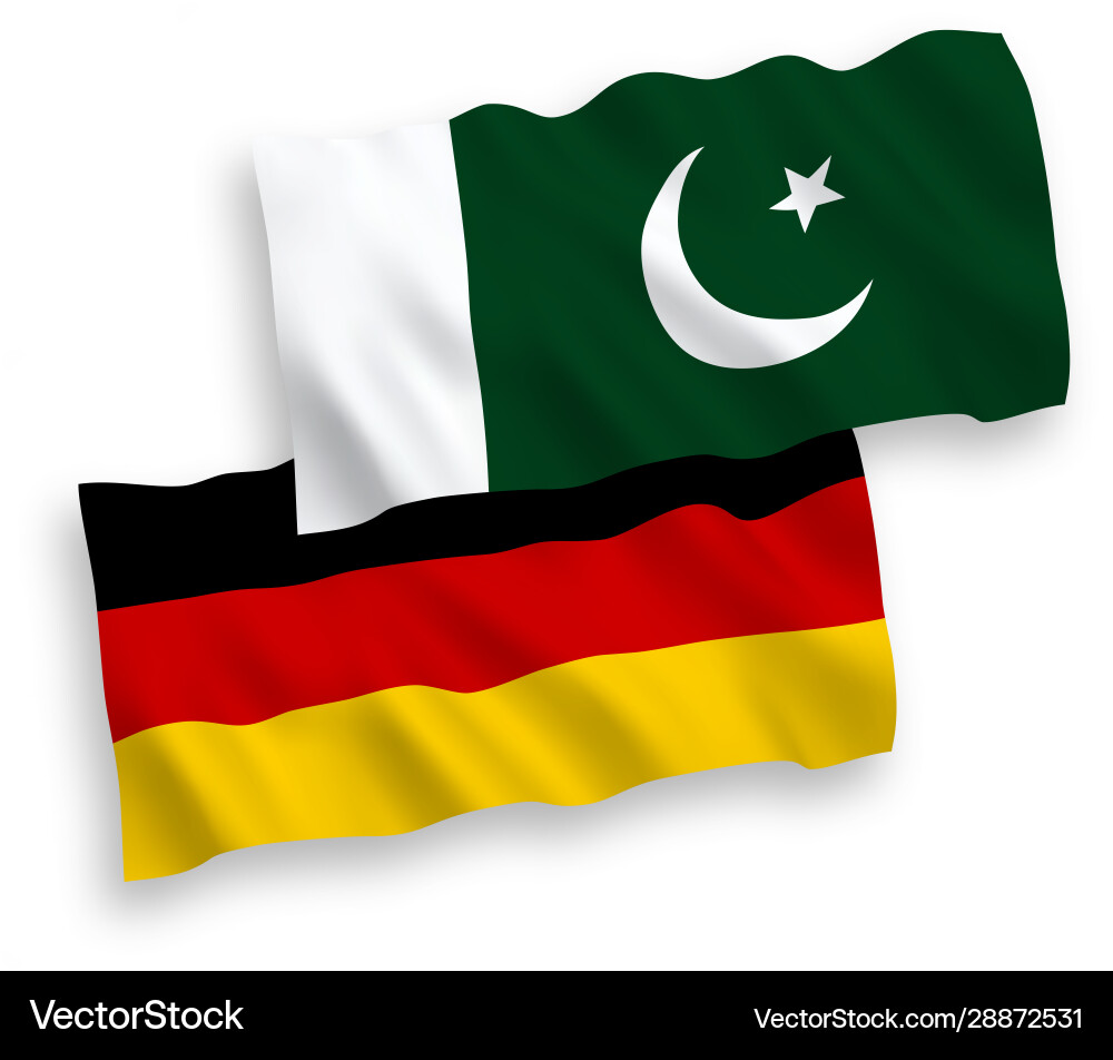 Flags pakistan and germany on a white Royalty Free Vector
