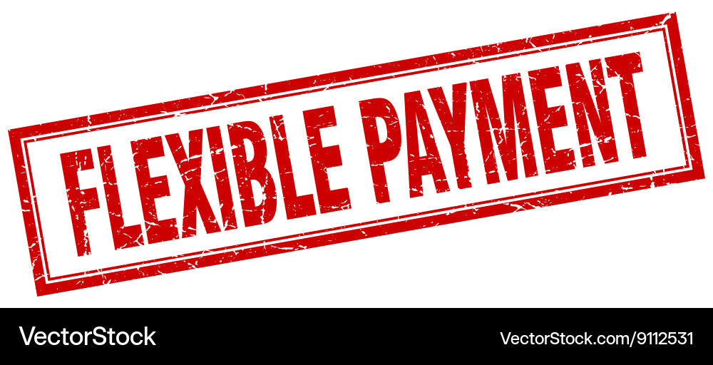 Flexible payment red grunge square stamp on white Vector Image