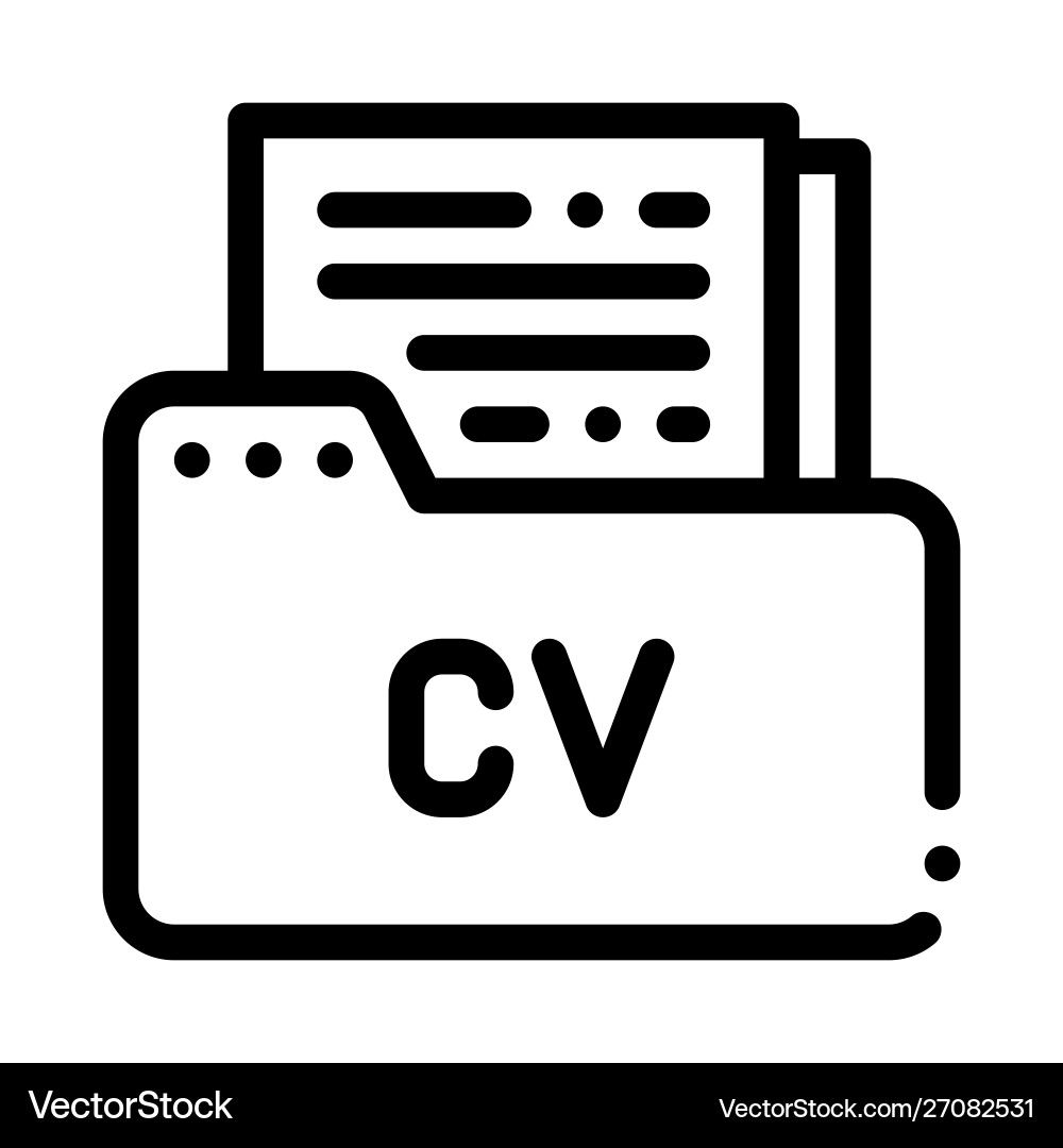 Folder with curriculum vitae cv job hunting Vector Image