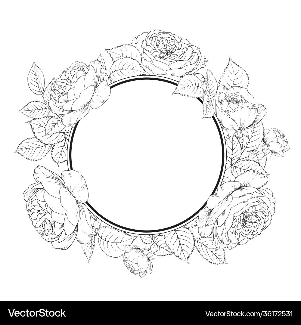 Invitation card with blossom flower frame Vector Image