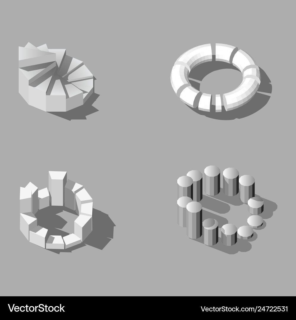 Isometric low poly set of infographics Royalty Free Vector