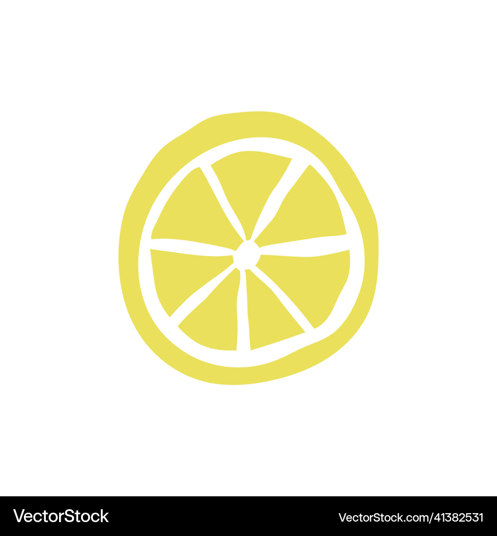 Lemon slice cutouts fruit shape colored Royalty Free Vector