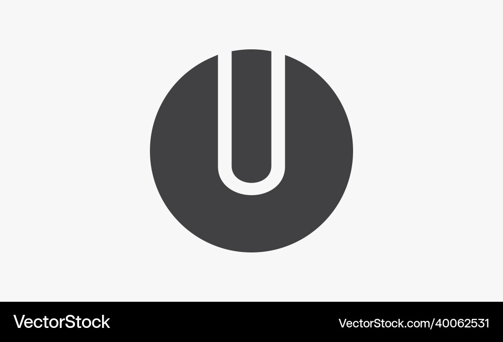 Letter u circle logo design isolated on white Vector Image