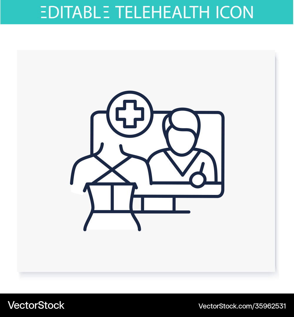 Online trauma care line icon Royalty Free Vector Image
