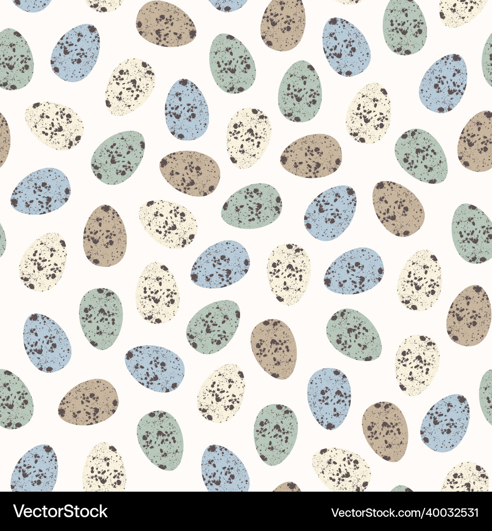 Quail egg seamless pattern with eggs Royalty Free Vector