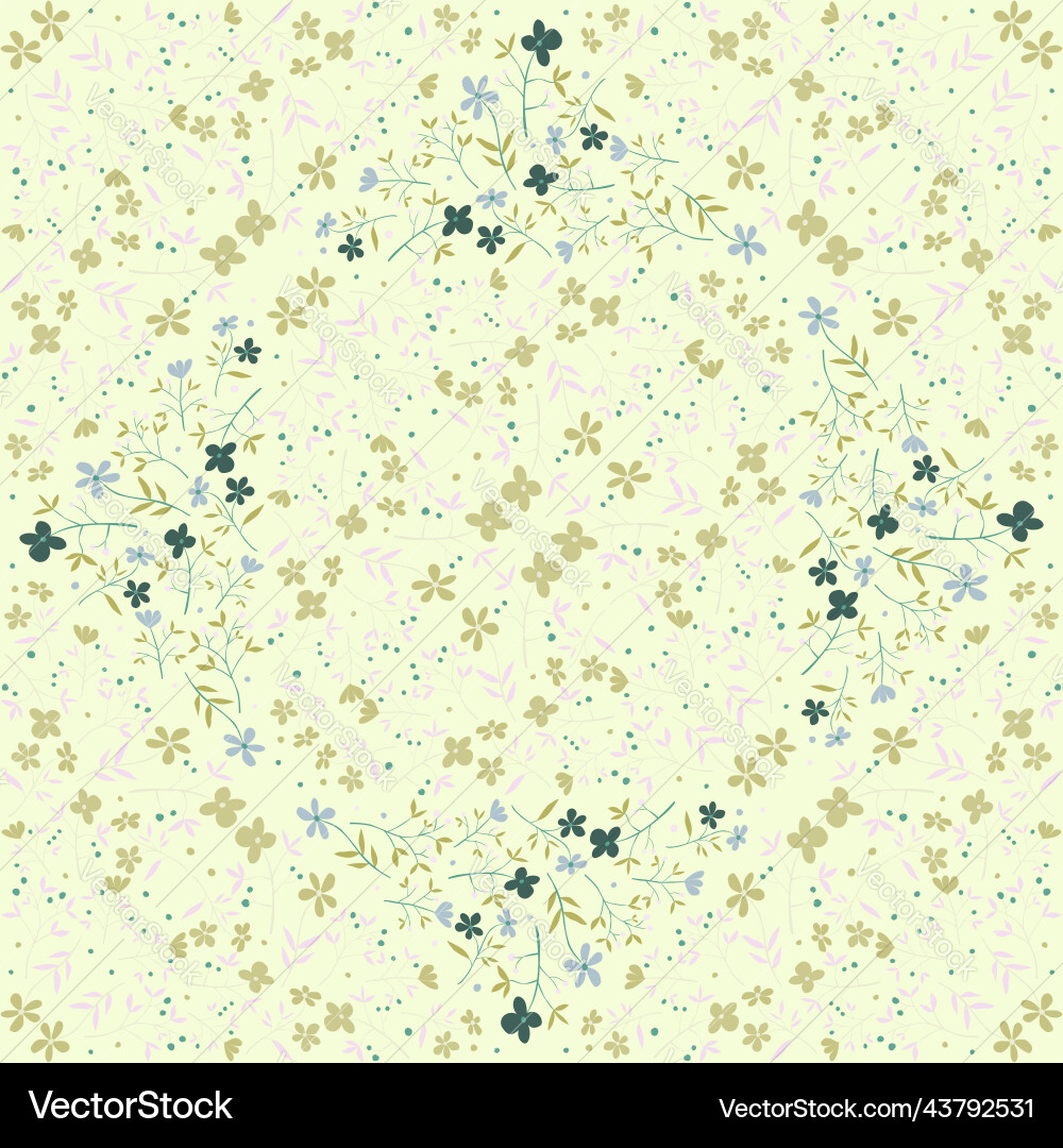 Retro flower mosaic seamless pattern vintage Vector Image